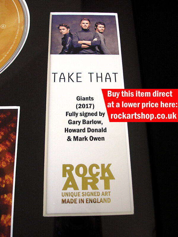 TAKE THAT AUTOGRAPHED GARY BARLOW HOWARD DONALD MARK OWEN | ROCK ART ...